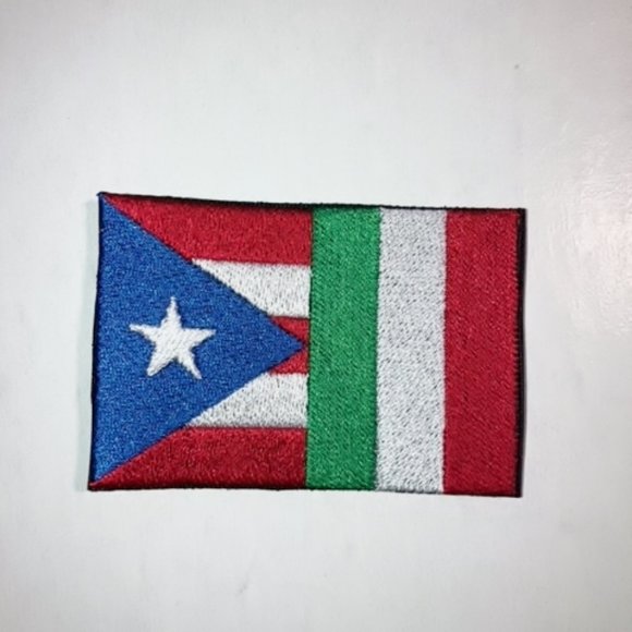 bonofastitch.com | Accessories | Puerto Rican Italian Embroidered Flag ...